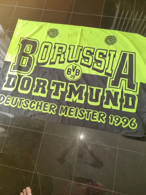 BORUSSIA DORTMUND BVB - Fahne Flagge Flag Fussball Deutscher Meister 96 ...