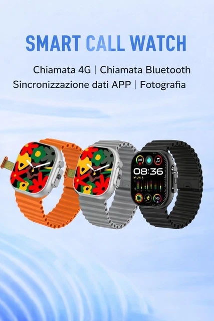 SMART WATCH 4G Ultra Sim 4G con Slot SIM, Chiamate Autonome, Fotocamera ...