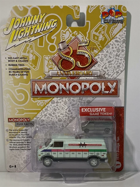 MONOPOLY 85TH ANNIVERSAIRE 1977 Dodge Van 1:64 Johnny Lightning JLPC002 ...