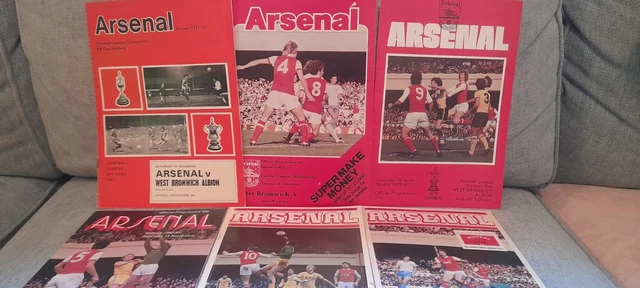 6 ARSENAL HOME Football Programmes Bundle West Brom 1970s & 1980s £4.88 ...