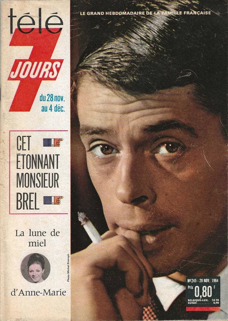 TÉLÉ 7 JOURS n° 245 - Jacques Brel (Novembre 1964) EUR 5,00 - PicClick FR