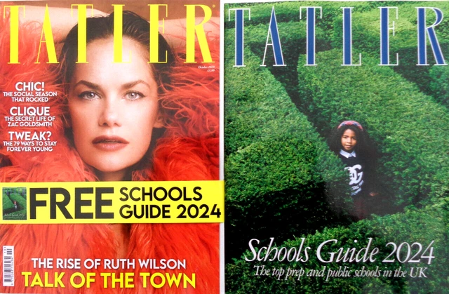 TATLER MAGAZINE OCTOBER 2023 ~ Rise Of Ruth Wilson ~ Schools Guide 2024 ~ New ~ £8.95 - PicClick UK