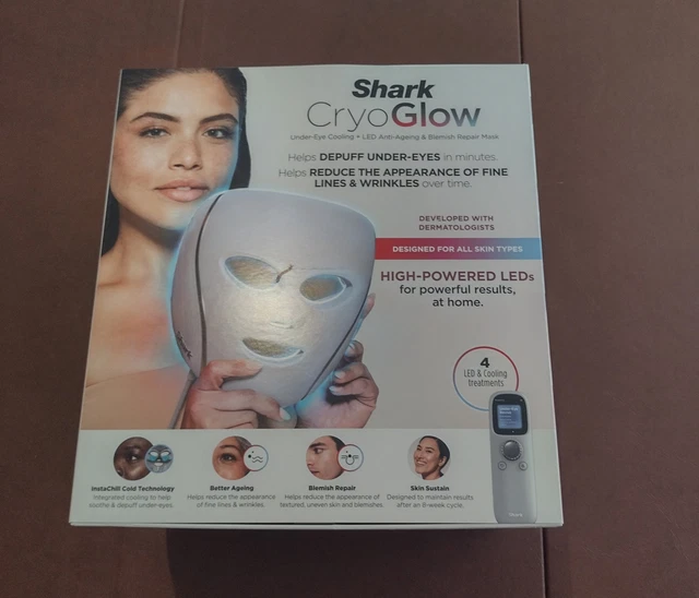SHARK CRYOGLOW LED Face Mask with Charging Dock, Anti-Ageing, Blemish ...