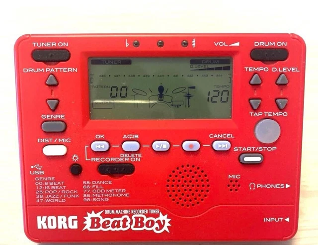KORG BEAT BOY Drum Machine Registratore Accordatore Campionatori Red ...