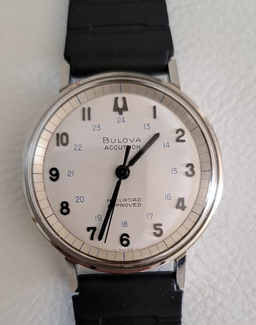 BULOVA ACCUTRON RAILROAD Approved Calibro 214 Diapason Orologio vintage ...