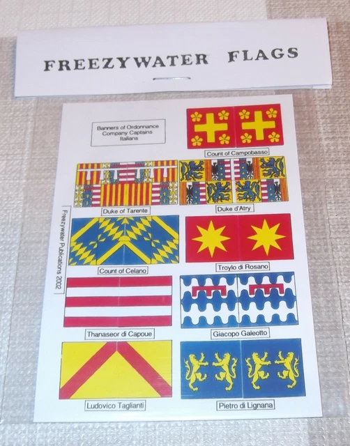 SWISS BURGUNDIAN WARS Burgundian Captains Italian Freezywater Flagsheet ...