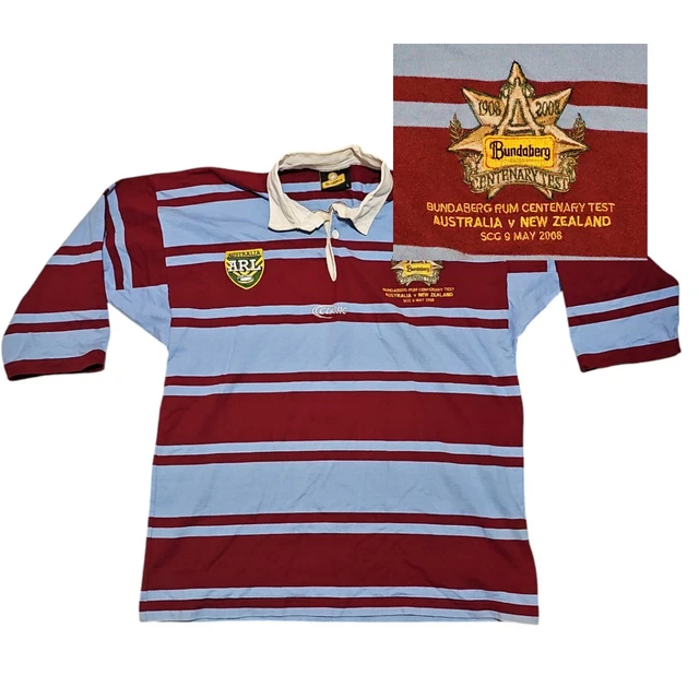 AUS VS NZ Kangaroos 2008 Centenary test ARL Bundy rum Long Sleeve ...