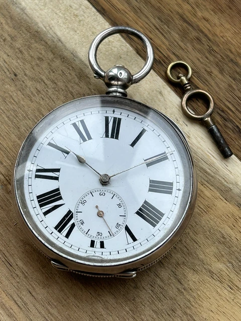 VICTORIAN SOLID SILVER Antique Swiss Pocket Watch £185.00 - PicClick UK