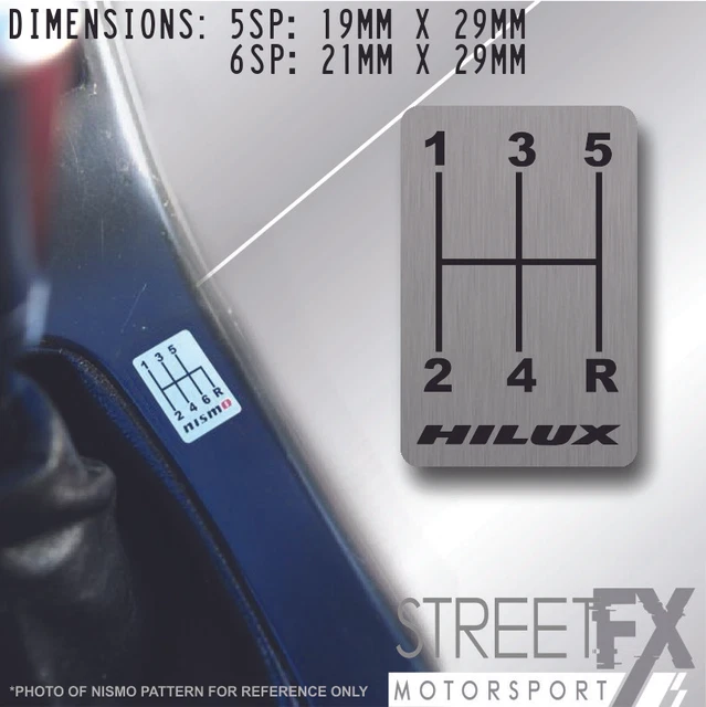 HILUX GEAR KNOB H-Pattern Shifter Sticker Gearbox 4x4 Manual Turbo for ...