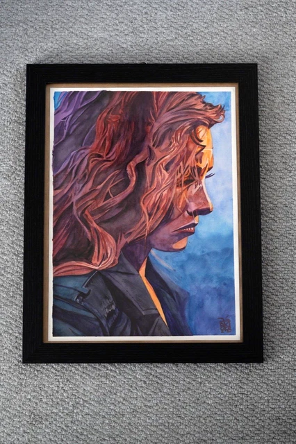 ORIGINAL ROB SCHAMBERGER Becky Lynch WWE Painting Framed Art Women ...