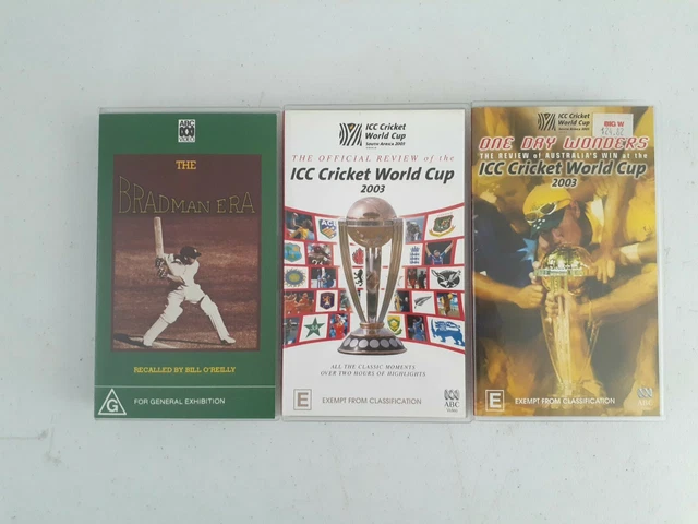 LOT OF 3 Vintage Cricket VHS Tapes - Bradman Era, 2003 ICC World Cup ...