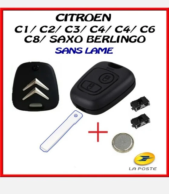 LOT DE 10 coques de clésTELECOMMANDE POUR CITROEN C1 C2 C3 C4 C5 C8 ...