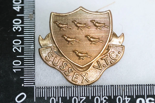 BRITISH ARMY CAP Badge Sussex Vtc Volunteer Training Corps Brass £10.00 ...