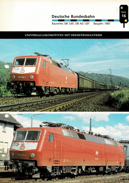 BAUREIHE: DB 120 1, DB AG 120 1 - Datenblatt EUR 1,00 - PicClick DE