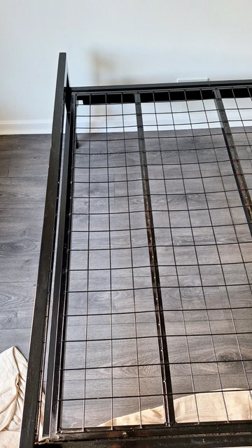 REINFORCED BLACK METAL double bed frame £52.70 - PicClick UK