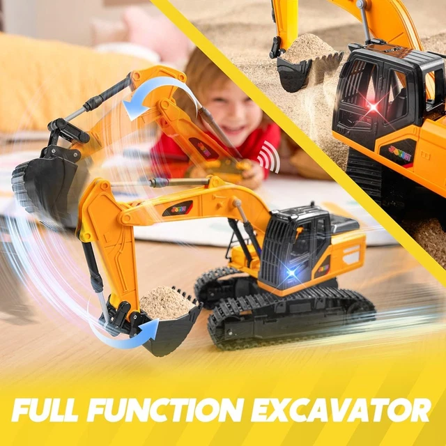 REMOTE CONTROLLED EXCAVATOR With LED Light All-Terrain Lasting ...