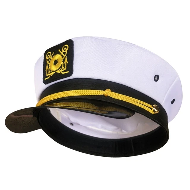 SAILOR CAPTAIN COSTUME Navy Marine Admiral Hat Yacht Captain Hat Navy ...