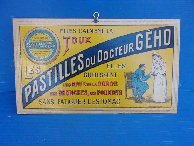 OBJET PUBLICITAIRE ANCIEN, carton publicitaire: pastilles de docteur ...