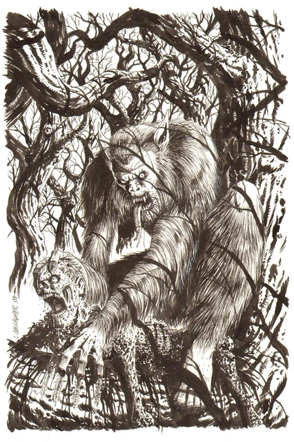 LEE GALLAGHER WEREWOLF Horror 2000AD Original art £150.00 - PicClick UK
