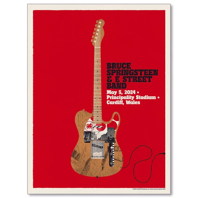 BRUCE SPRINGSTEEN POSTER tour 2024 cardiff wales EUR 140,00 - PicClick FR