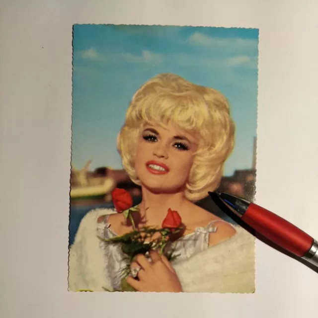 Jayne Mansfield Alte Autogramm Postkarte Krüger Gezackter Rand 50