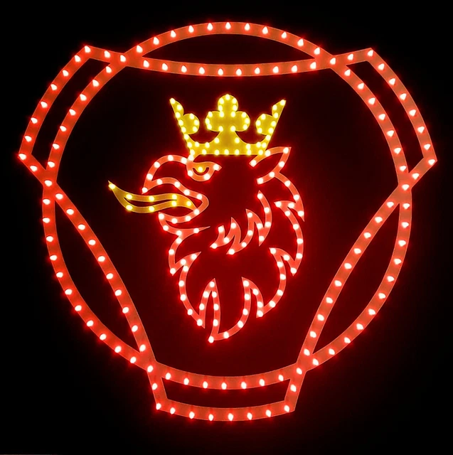 SCANIA TRUCK / LORRY LED LOGO LIGHT BOARD CABIN LED SIGN 50x50cm + FREE ...