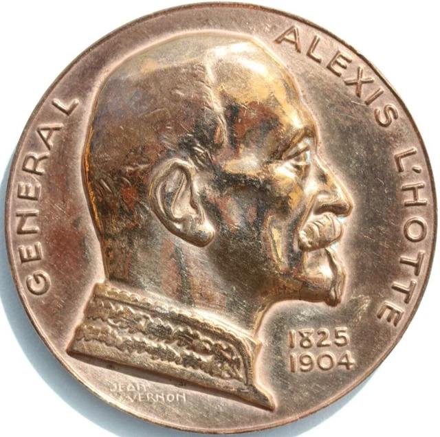 MEDAILLE EN BRONZE - GENERAL ALEXIS L'HOTTE - PAR VERNON - 68 mm - 166 ...