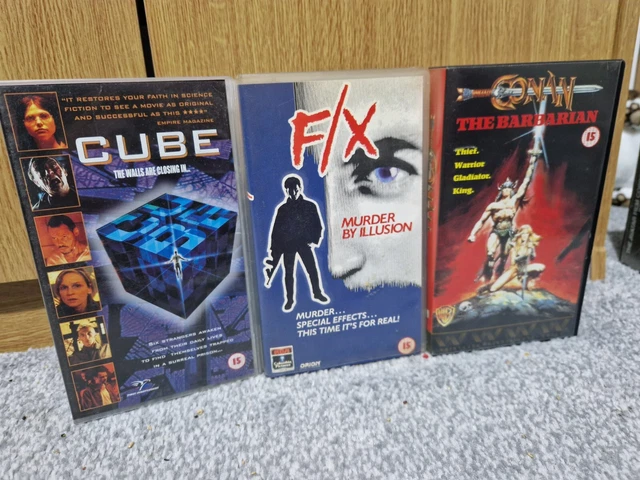 VHS LOT F/X Cube Conan Small Box Bundle Arnie Videos £1.99 - PicClick UK
