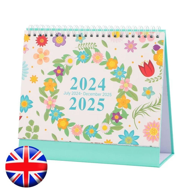 2024-2025 DESK CALENDAR - Standing Flip 2024-2025 Desktop Calendar with ...