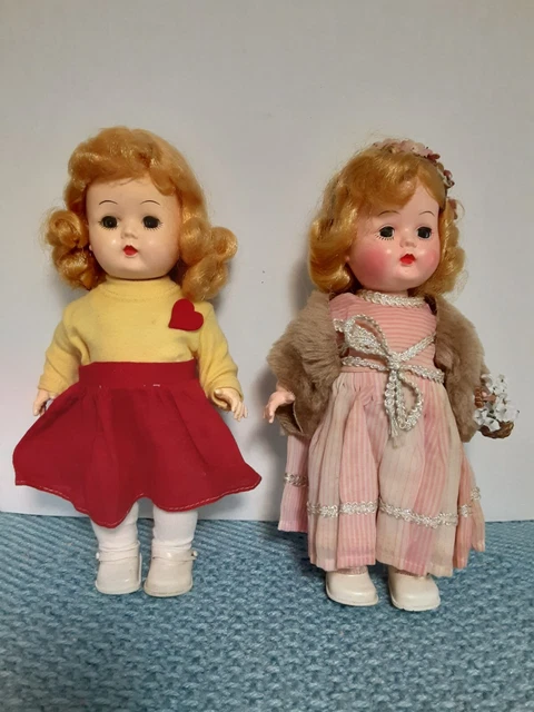 2 VTG 1950S Little Miss Addie Block Dolls 10" Hard Plastic Walkers $29. ...