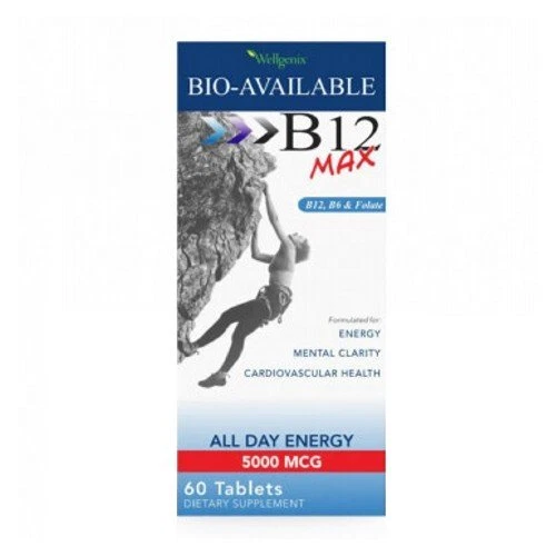 BIOAVAILABLE B12 MAX 5000mcg 60 Tablets by Wellgenix Health $46.99 ...