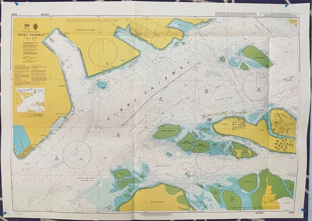 AMIRAUTÉ 4032 PORT De Singapour Sinki Fairway Vintage Ships Carte ...