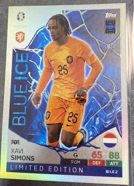 TOPPS MATCH ATTAX UEFA EURO 2024 EM - Blue Ice - Xavi Simons # BI LE 2 ...
