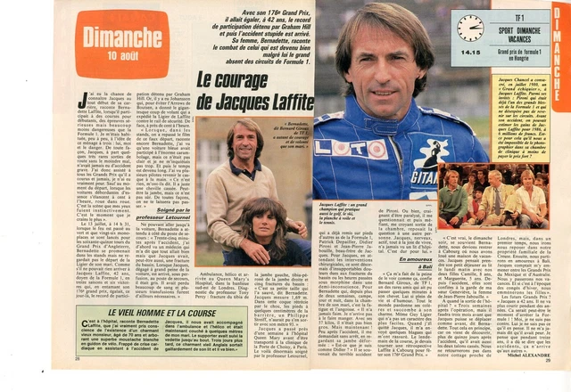 COUPURE DE PRESSE Clipping 1986 Jacques Laffite (2 pages) EUR 5,00 - PicClick FR