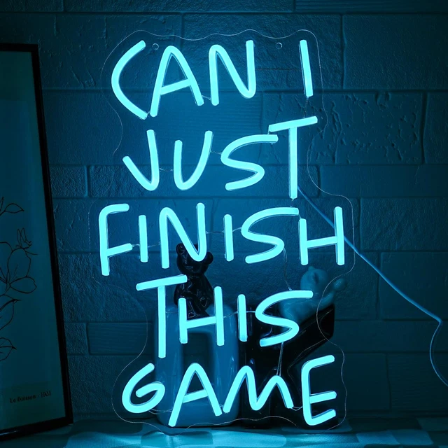 GAME LETTER NEON Sign Blue Gamer Neon Light for Gaming Room Decor LED ...