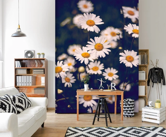 3D WHITE DAISY 250 Wallpaper Mural Paper Wall Print Indoor Murals CA ...