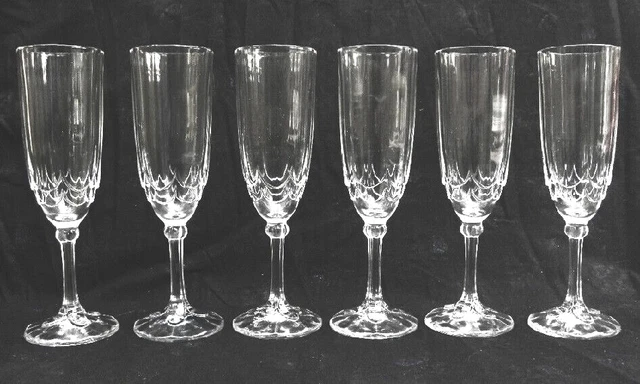 6 SEKTGLÄSER CHAMPAGNERGLÄSER Luminarc France Vintage Set H. 21 cm Zwölfeckig EUR 32,49 ...