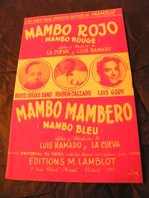 &PARTITION MAMBO ROJO Rico's Creole Band Ruben Calzado Mambo Mambero ...