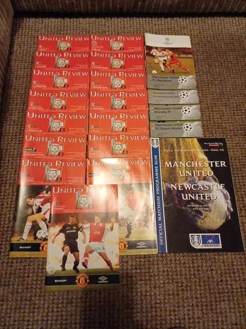 MANCHESTER UNITED 1998/99 Treble Season Programmes X 20 £16.15 ...