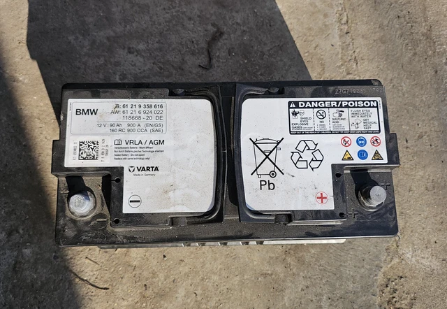 BMW STOP-START VRLA / AGM Battery 90Ah 900A 12V 61219358616 £150.00 ...