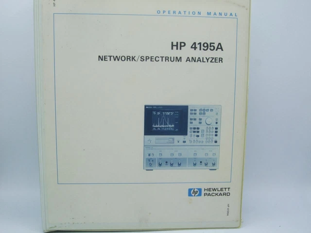 HP 4195A NETWORK/SPECTRUM Analyzer Operation Manual EUR 45,57 - PicClick FR