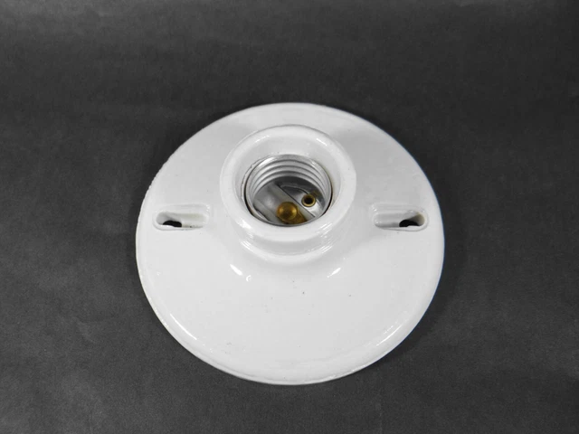 VINTAGE PAULDING 1625 White Porcelain Light Socket Fixture 250v £10.69 ...