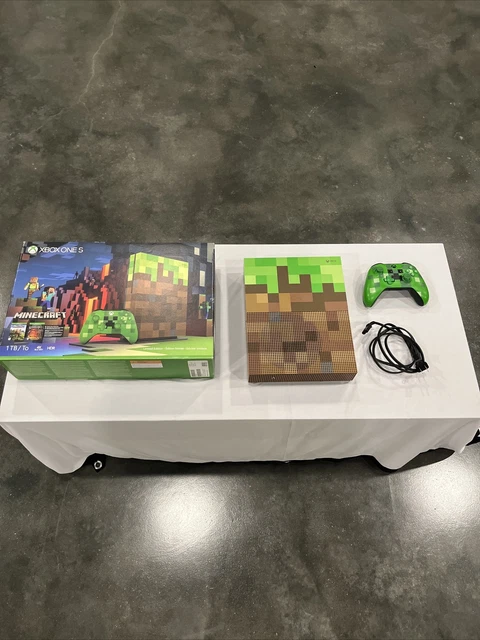 MICROSOFT XBOX ONE S Minecraft Limited Edition Bundle 1TB Green & Brown ...