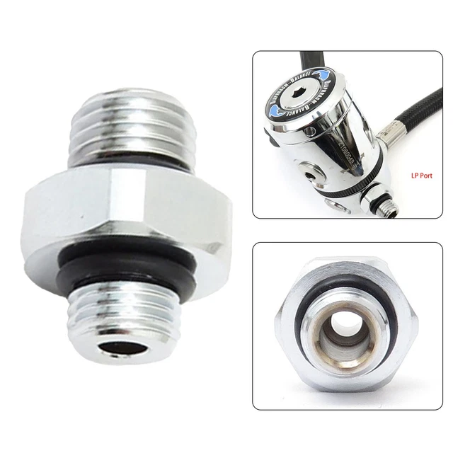 CHROME PLATED BRASS Adapter for Scuba Diving Port 71620 to 3824 AD36 £ ...