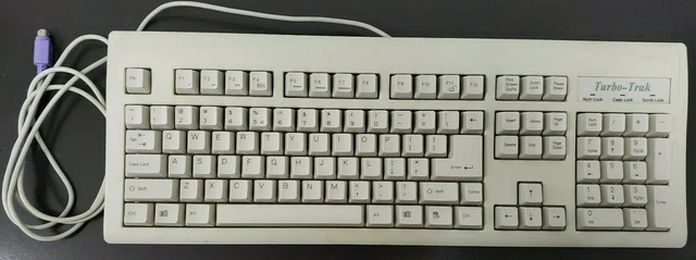 VINTAGE TURBO-TRAK TURBO-PLUS KB-8001R+ Enhanced PS/2 Keyboard EUR 19 ...