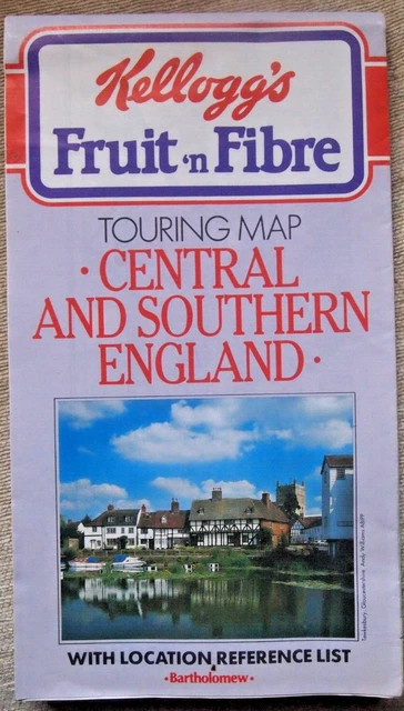 KELLOGG'S FRUIT N Fibre Touring Map Central and Southern England £2.00 ...