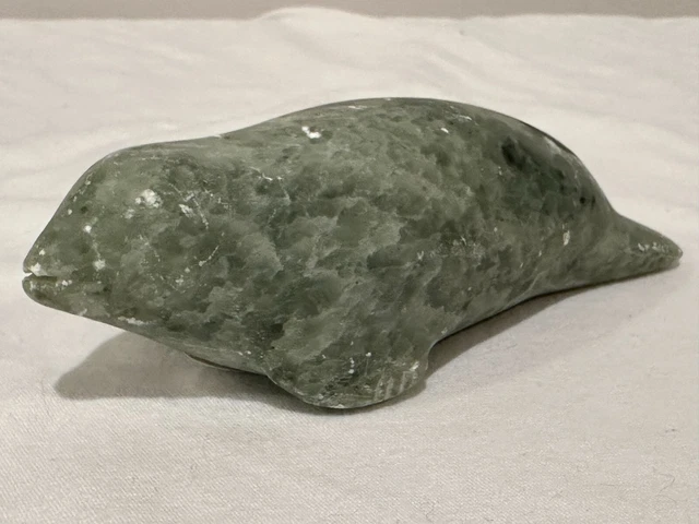 AUTHENTIC INUIT (ESKIMO) Soapstone Carving SEAL - ᔭᑭ ᑭᒋᓕ (Jaki Kijili ...