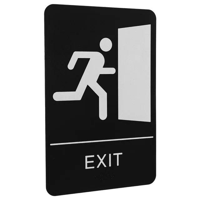BRAILLE EXIT SIGN: Emergency Exit Sign With Braille 3d Raised Acrylic ...