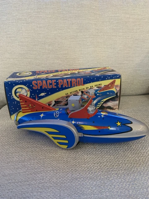 VINTAGE TIN PLATE Space Patrol Rocket toy with Original Box £54.00 ...
