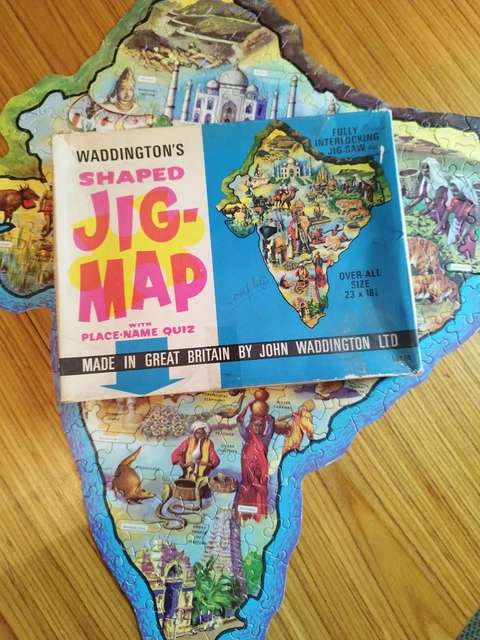 VINTAGE WADDINGTONS JIG Map India No 564.Complete In Good Condition £16 ...